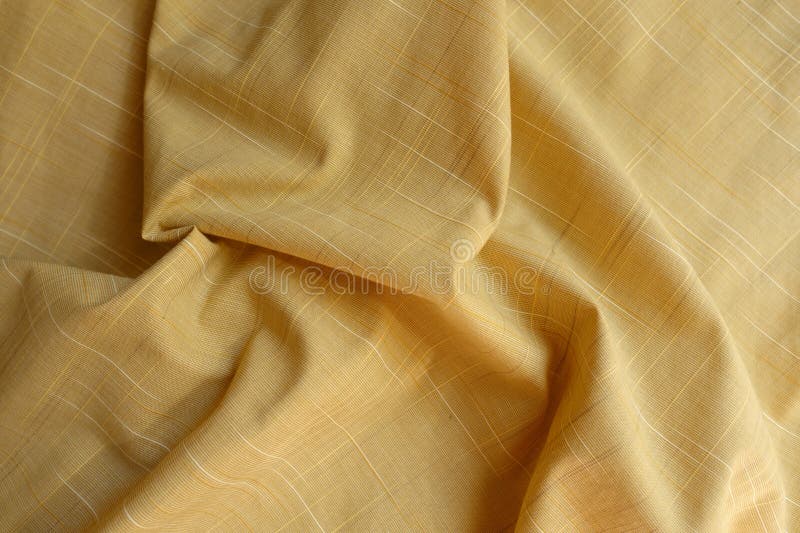 Jammed Sand Yellow Checkered Cotton Fabric Stock Photos - Free ...