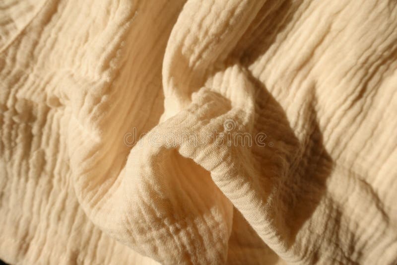 Jammed Thin Beige Cotton Muslin Fabric Stock Image - Image of beige ...