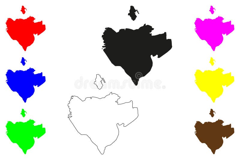 Jamnagar City (Republic of India, State of Gujarat) Map Vector ...