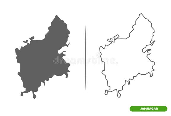 Jamnagar District of Gujarat State Map Stock Vector - Illustration of ...