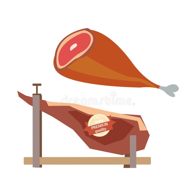 Jamon Flat Illustration stock vector. Illustration of gastronomy ...