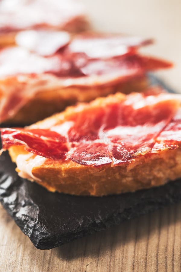 Jamon iberico tapas stock photo. Image of jabugo, dinner - 59332322