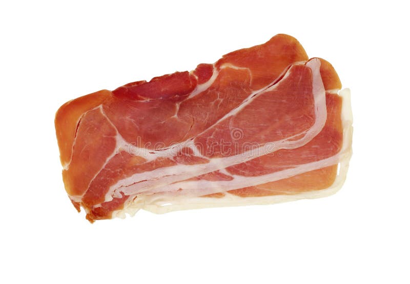 Jamón De Serrano En El Fondo Blanco Imagen de archivo - Imagen de cerdo ...