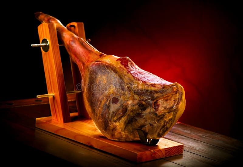 Jamon Serrano. Traditional Spanish Hamon Iberico Stock Photo - Image of ...