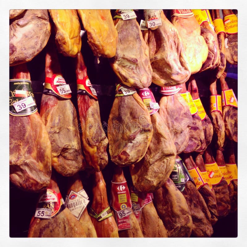 Jamon editorial stock photo. Image of jamon, spain, barcelona - 73756433
