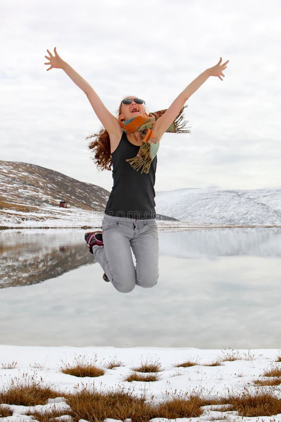 Jamping girl stock image. Image of happy, pose, portrait - 11527041