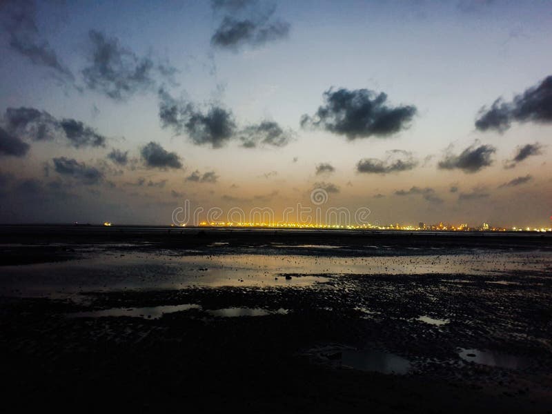 Jampore Beach, Daman, Gujarat, India Stock Photo - Image of gold, cloud ...