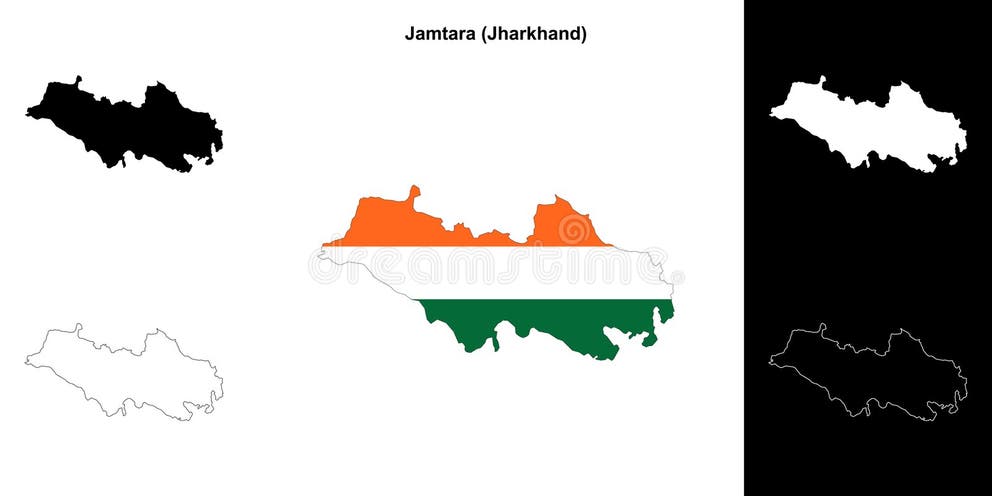 Jamtara outline map stock vector. Illustration of jamtara - 368828700