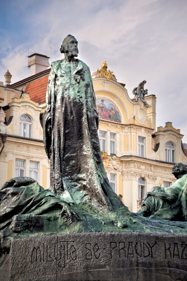 Jan Hus Memorial, Prague stock photo. Image of memory - 34557542