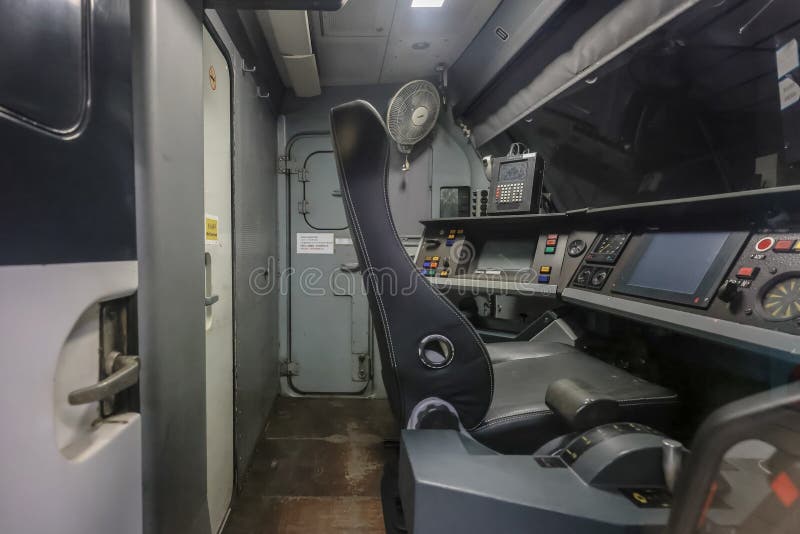 Jan 23 2025 Interior of a Advanced Train Cab Featuring Control Panel ...