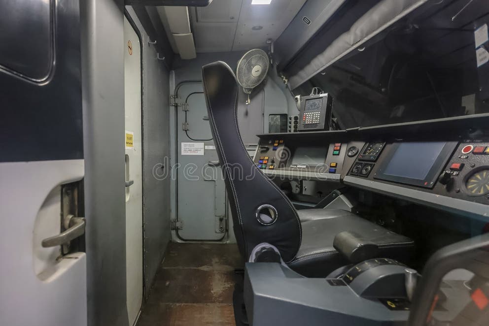 Jan 23 2025 Interior of a Advanced Train Cab Featuring Control Panel ...