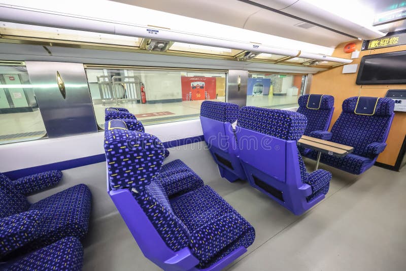 Jan 23 2025 Interior of a Modern Train with Comfortable Seating ...