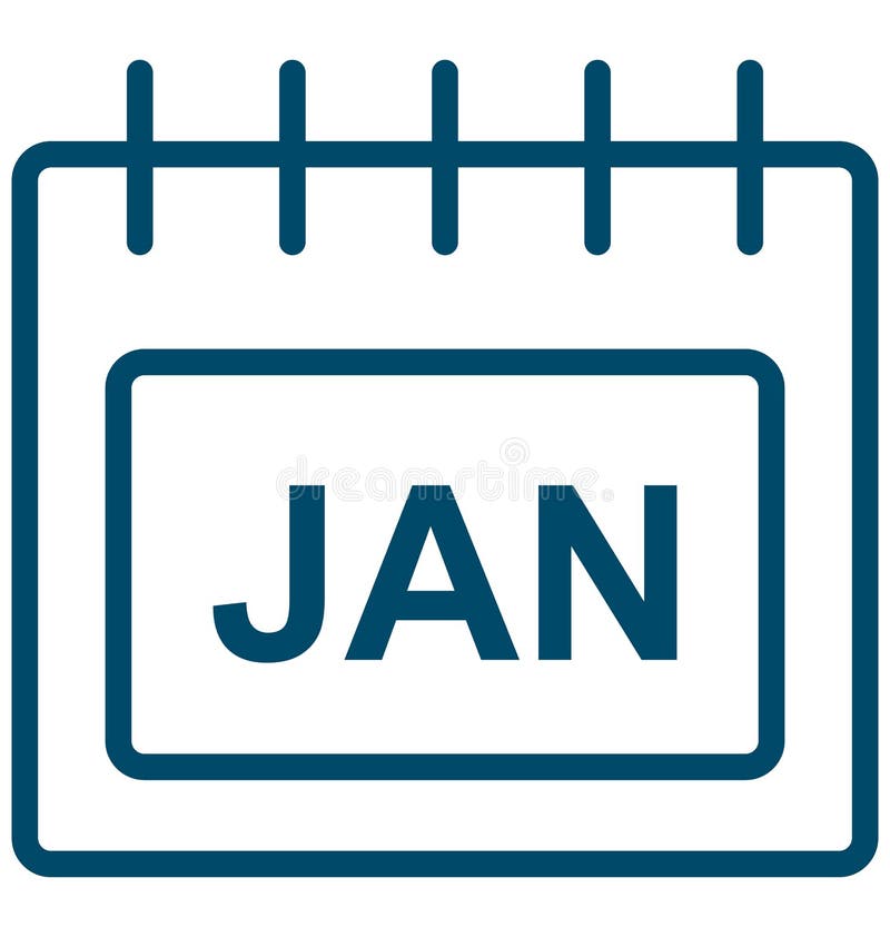 Jan, January Special Event Day Vector Icon that Can Be Easily Modified ...