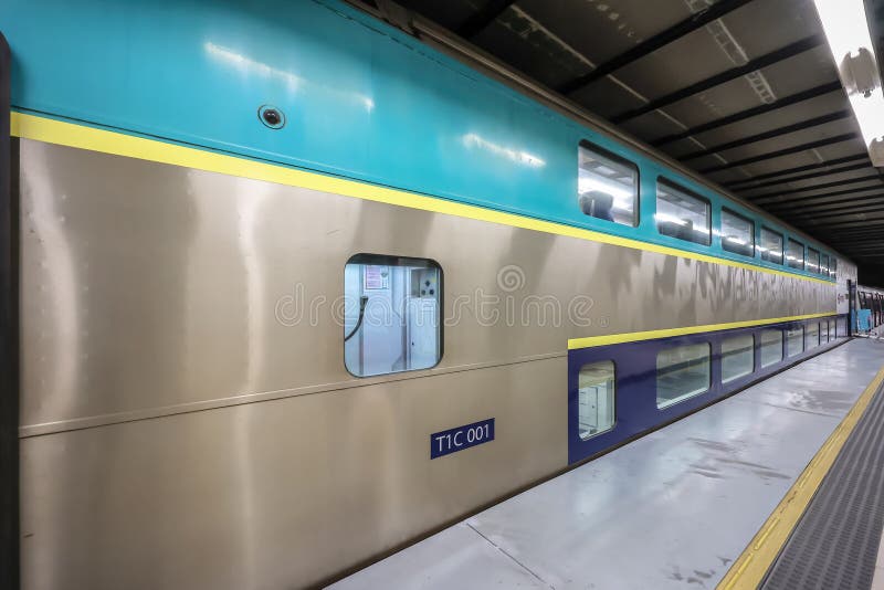Jan 23 2025 Modern Double-Decker Train Station Platform with Ktt ...