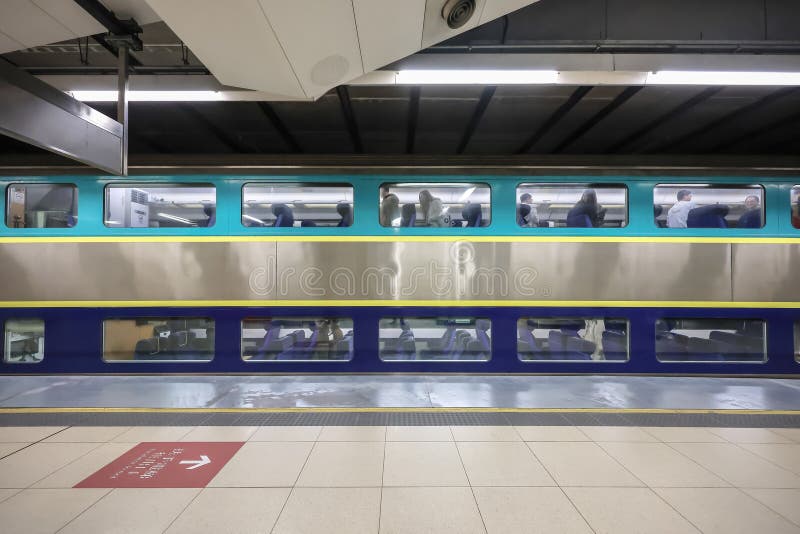 Jan 23 2025 Modern Double-Decker Train Station Platform with Ktt ...