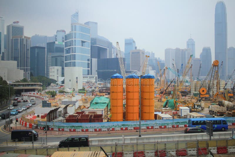Jan 31 2015 Sa Central Wan Chai Bypass Building Site Editorial Stock ...