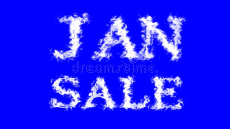 Jan Sale Cloud Text Effect Blue Isolated Background Stock Video - Video ...