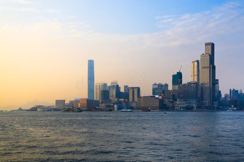 Urban Waterfront at Sunset with People Strolling Jan 12 2024 Editorial ...