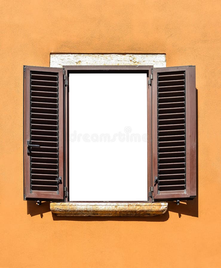 Janela De Madeira Aberta Isolada Foto de Stock - Imagem de fachada ...