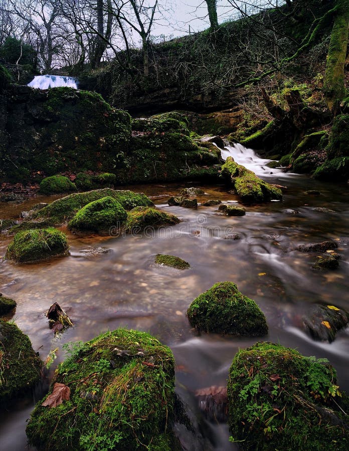 Janet`s Foss Waterfalls stock photo. Image of cave, dales - 82150590