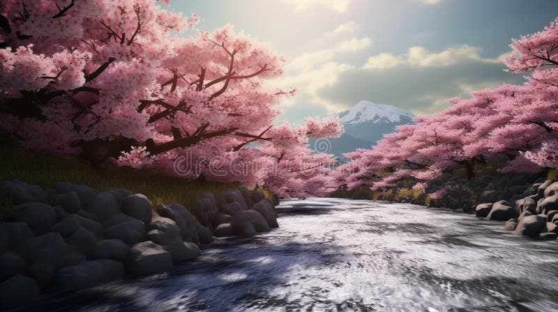 Jangle Hurd Trees Os Water Going To Palce Stock Illustration ...