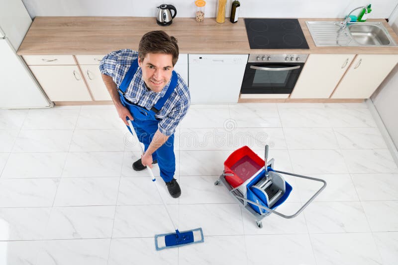 Janitor Cleaning Floor stock photo. Image of chore, employee - 58875342