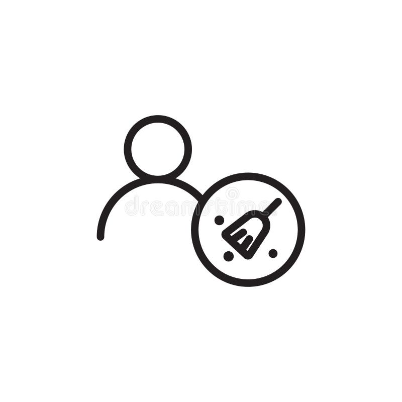 Janitor Icon Outline Vector for Web Ui Stock Vector - Illustration of ...