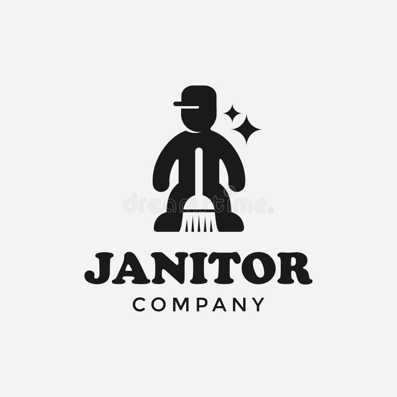 Janitor Vector Logo Template Stock Vector - Illustration of icon, house ...
