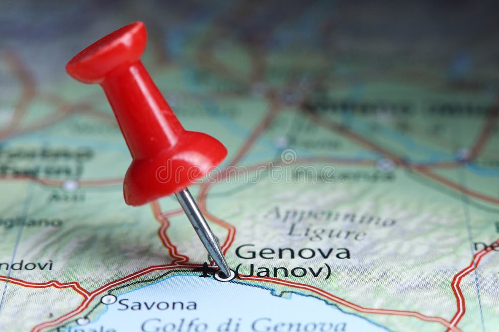 Janov, Italy pin on map stock photo. Image of destination - 367559280