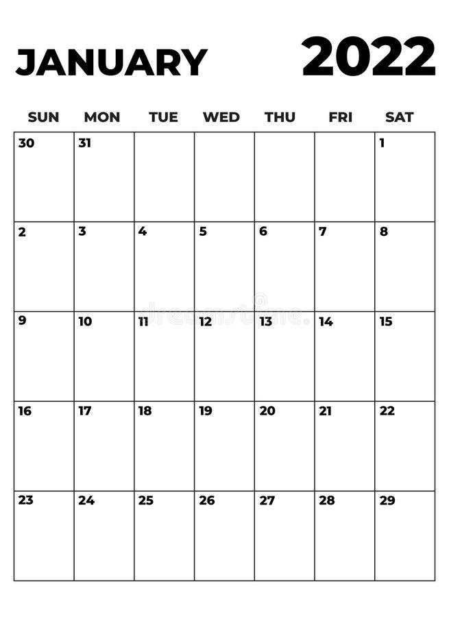2022 Calendar Januari Stock Illustrations – 14 2022 Calendar Januari ...