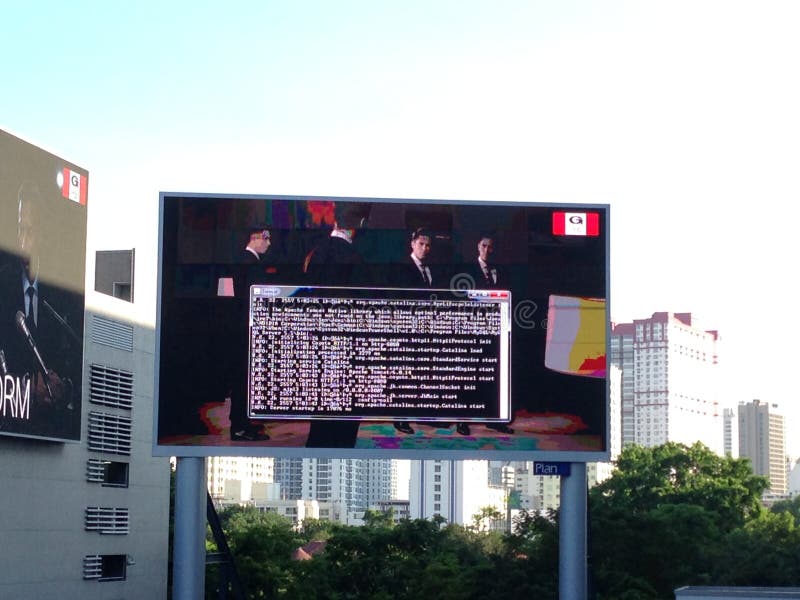 January 16, 2019 Bangkok. LED Advertising Screen Was Failed To Display ...