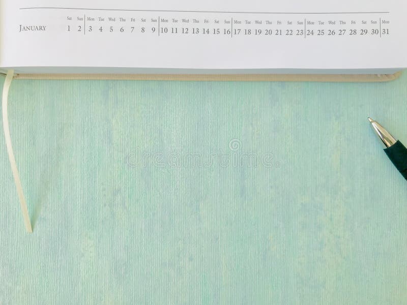 2022 First Page of Diary with Pen on Green Watercolor Texture ...