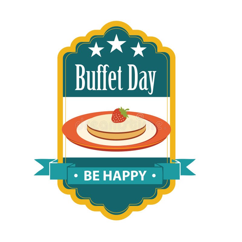 January Buffet Day Event Label Stock Vector - Illustration of sticker ...