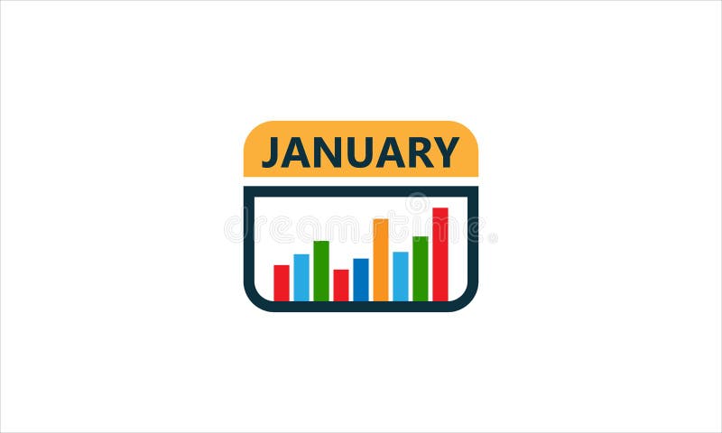 January Business Bar Graph Calendar Logo Icon Design Stock Vector ...