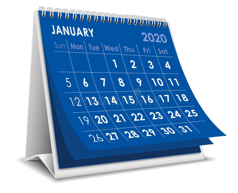 January 2020 Year Template, Calendar 2020 Vector, Desk Calendar Design ...