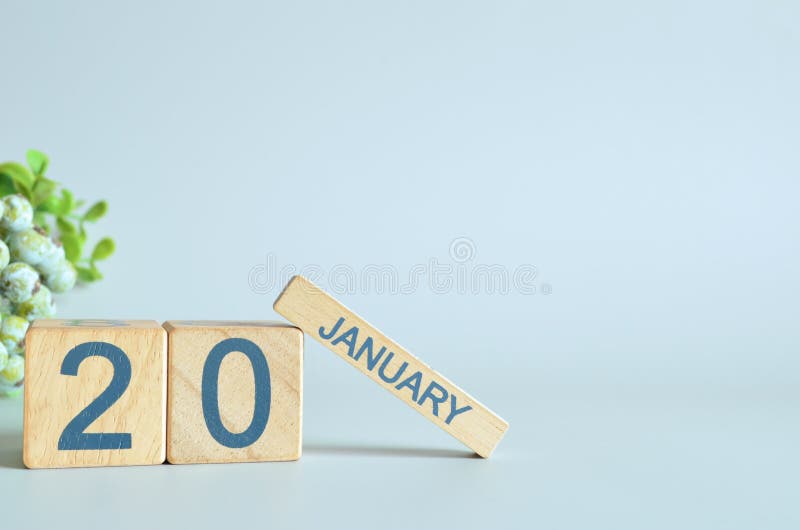 January 20, Calendar Cover Design with Number Cube with Green Fruit on ...