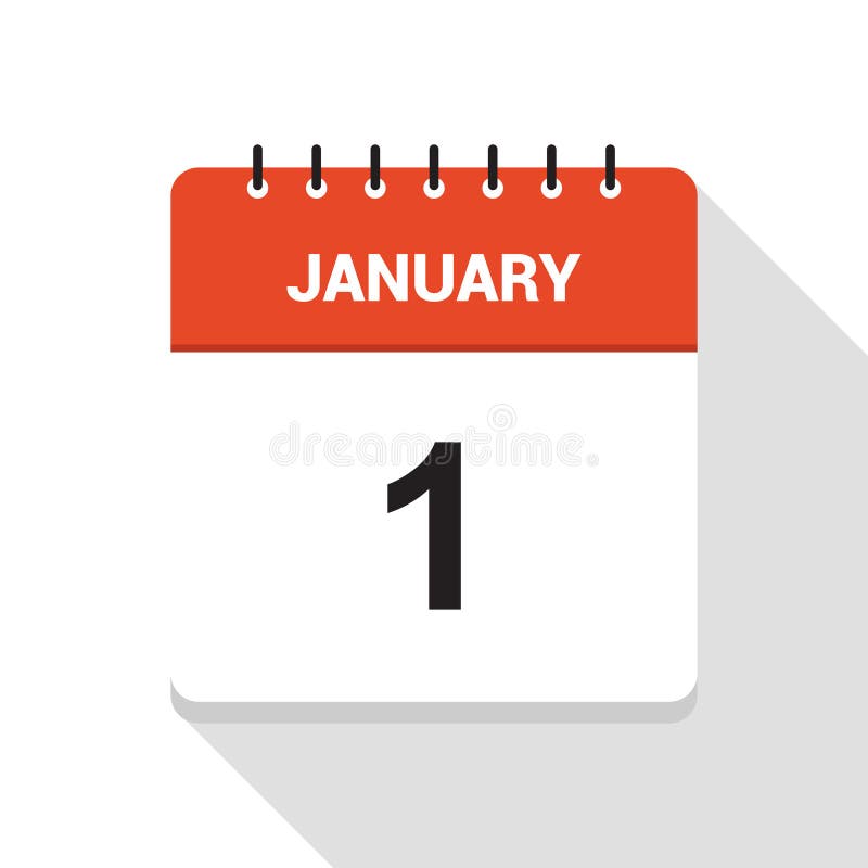 January 1 Calendar Date Icon Stock Illustration - Illustration of ...