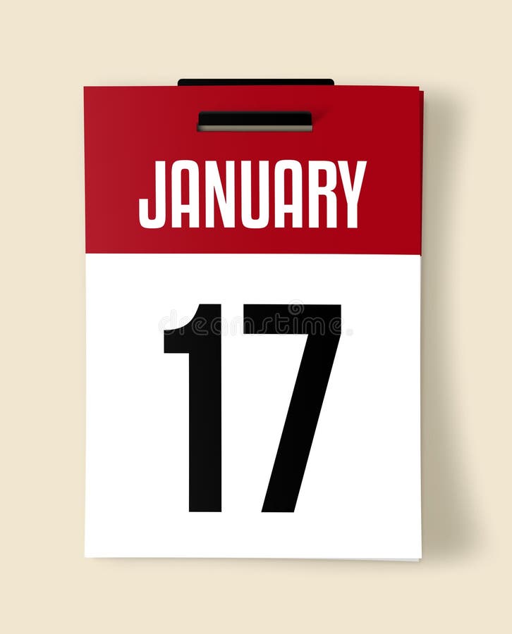 17 January Calendar Date, a Realistic Calendar Stock Vector ...