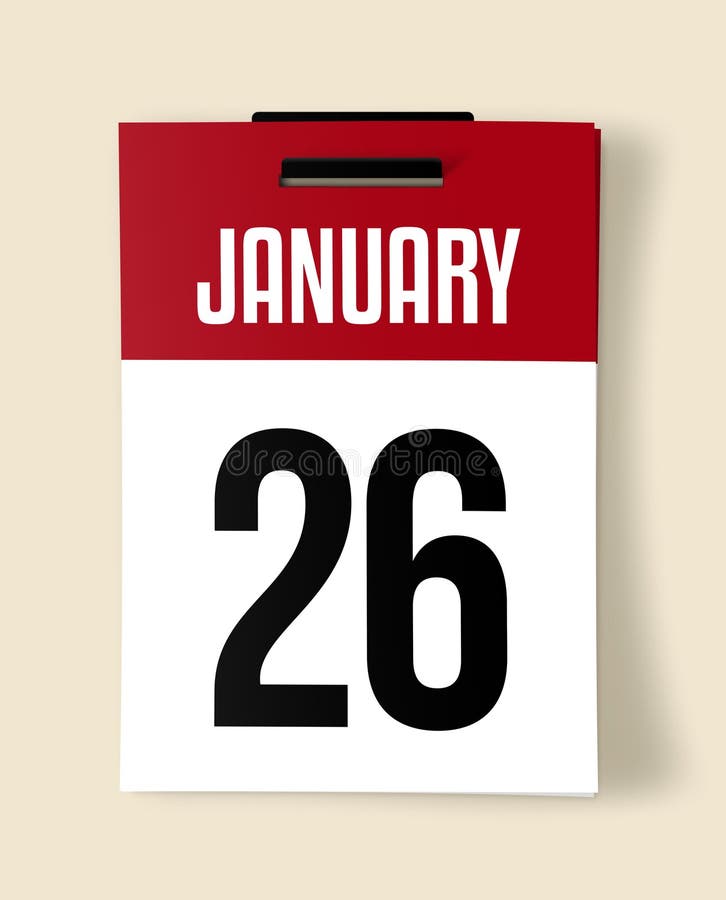 26 January Calendar Date, a Realistic Calendar Stock Illustration ...