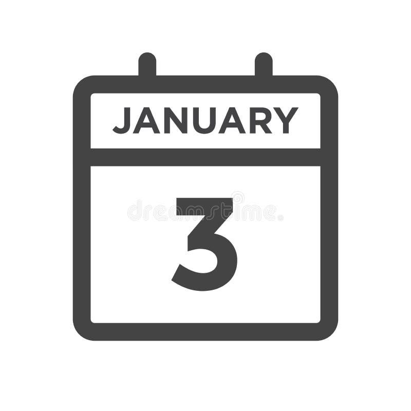 January 3 Calendar Day or Calender Date for Deadlines or Appointment ...