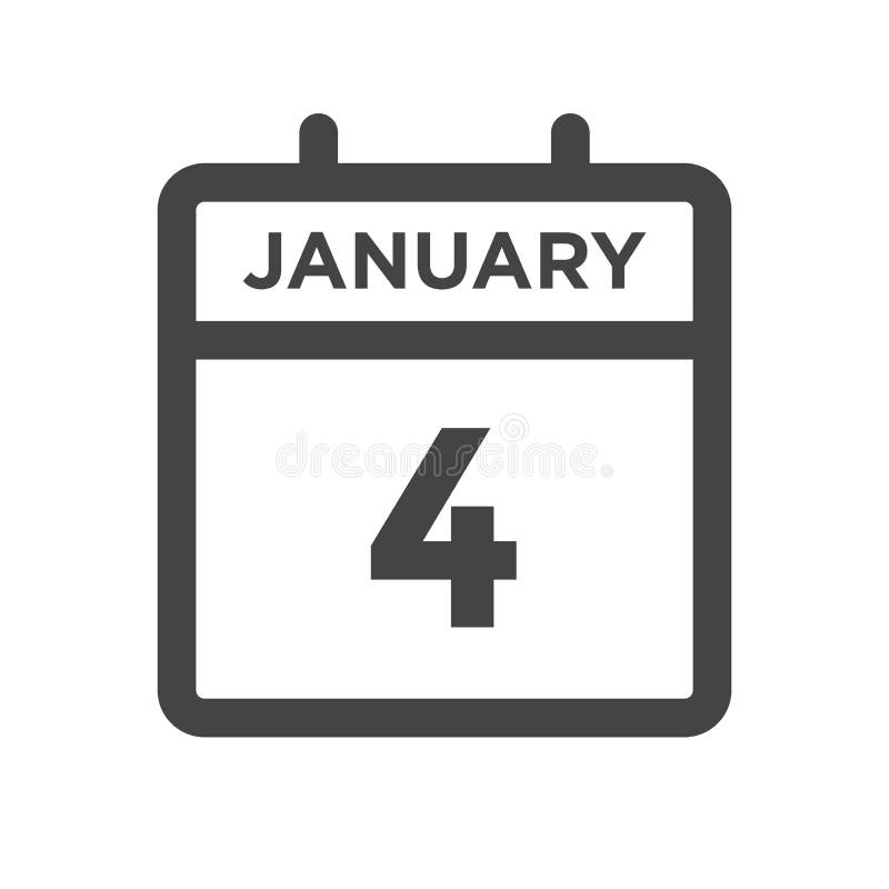 January 4 Calendar Day or Calender Date for Deadlines or Appointment ...