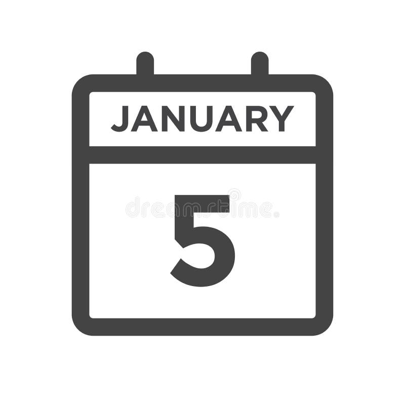 January 5 Calendar Day or Calender Date for Deadlines or Appointment ...