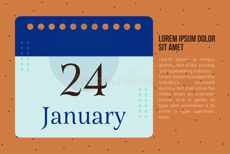 24 January Calendar Day Template Design with Title, and Paragraph ...