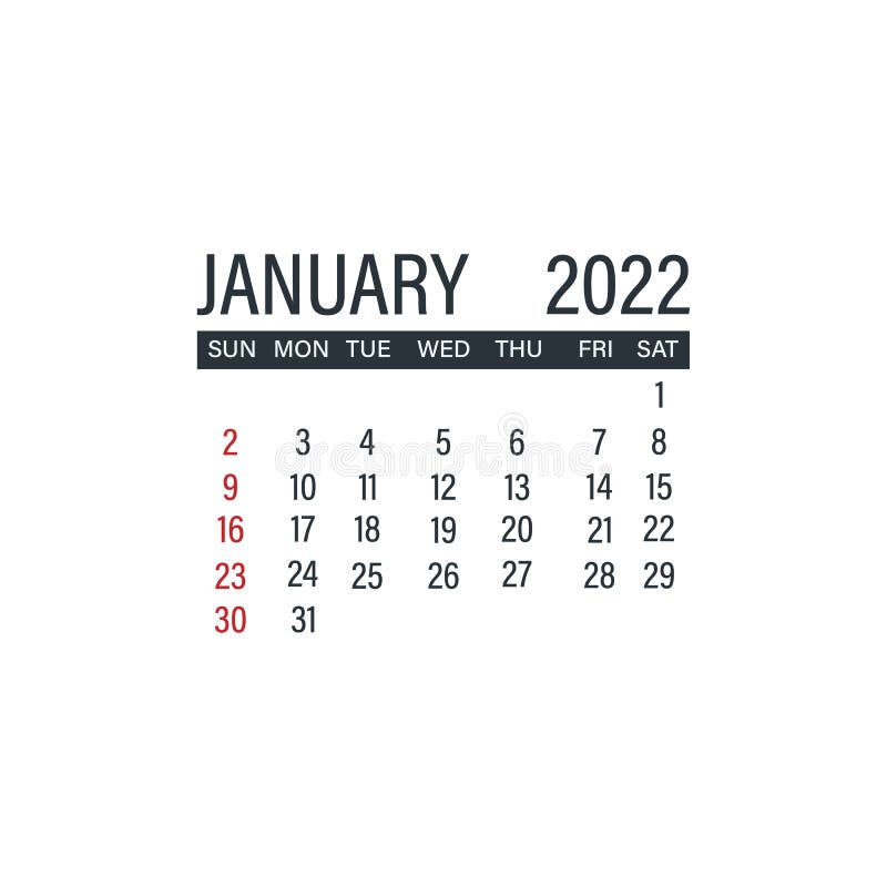 January 2022, Calendar Icon. Day Month Year. Flat Vector Illustration ...