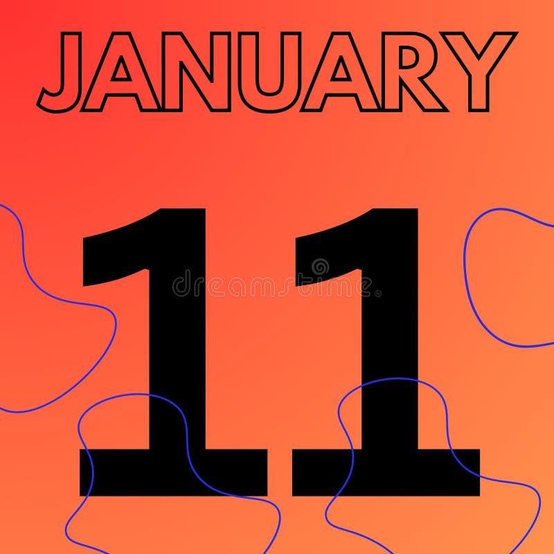 January 11 , Calendar , daily Calendar Icon in Flat Design Style Stock ...