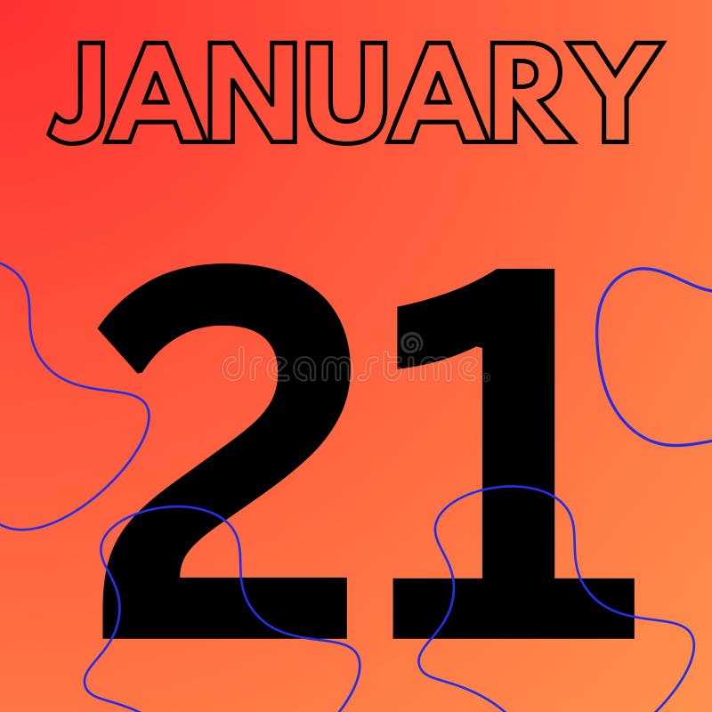 January 21 , Calendar , daily Calendar Icon in Flat Design Style Stock ...