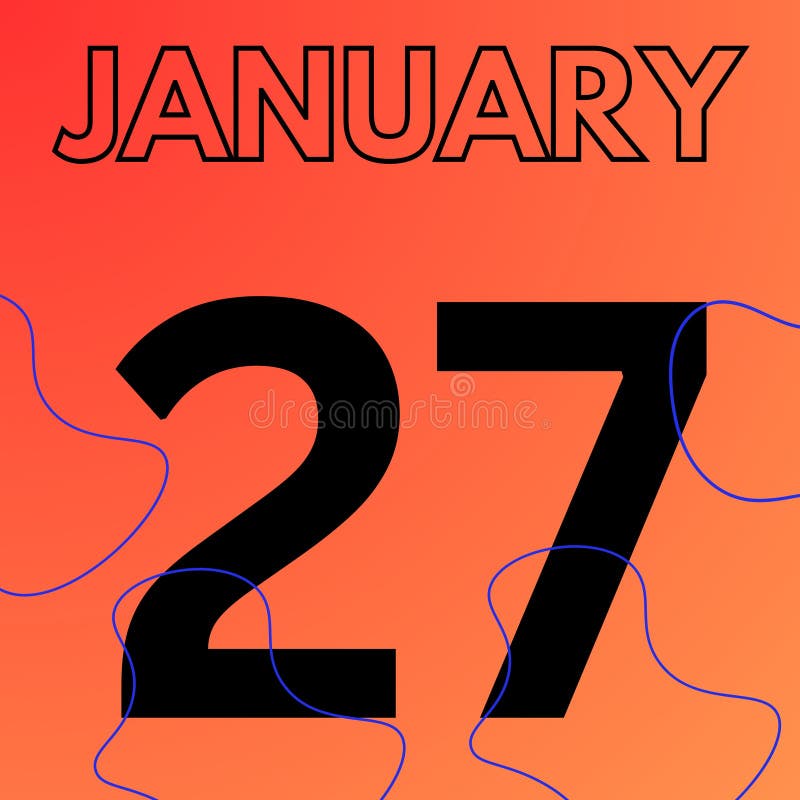 January 27 , Calendar , daily Calendar Icon in Flat Design Style Stock ...