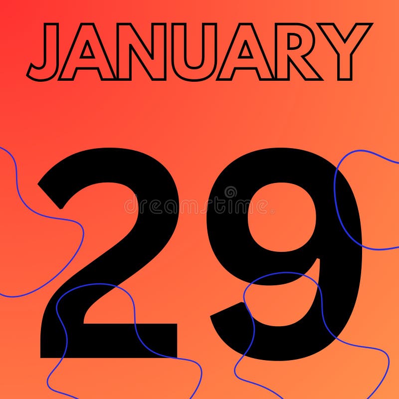 January 29 , Calendar , daily Calendar Icon in Flat Design Style Stock ...