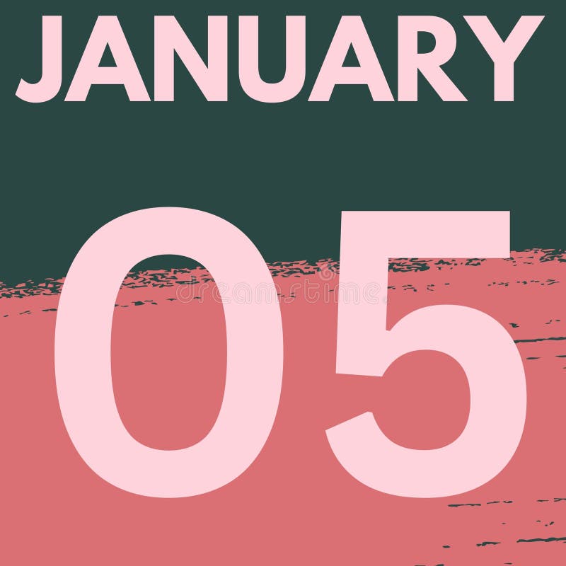 January 5 , Calendar , daily Calendar Icon in Flat Design Style Stock ...