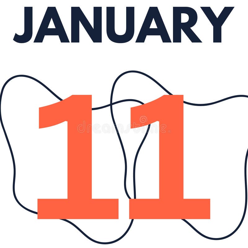 January 11 , Calendar , daily Calendar Icon in Flat Design Style Stock ...